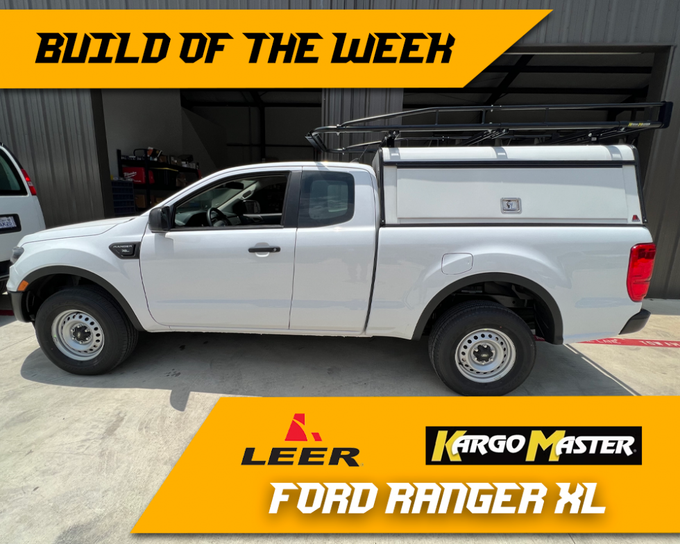 Ford Ranger XL with Leer Truck Cap and Kargo Master Rack - Legend Equipment
